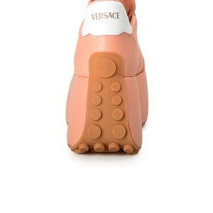 Versace | Shoes | Versace Blush Pink Leather Medusa Logo Platform ...